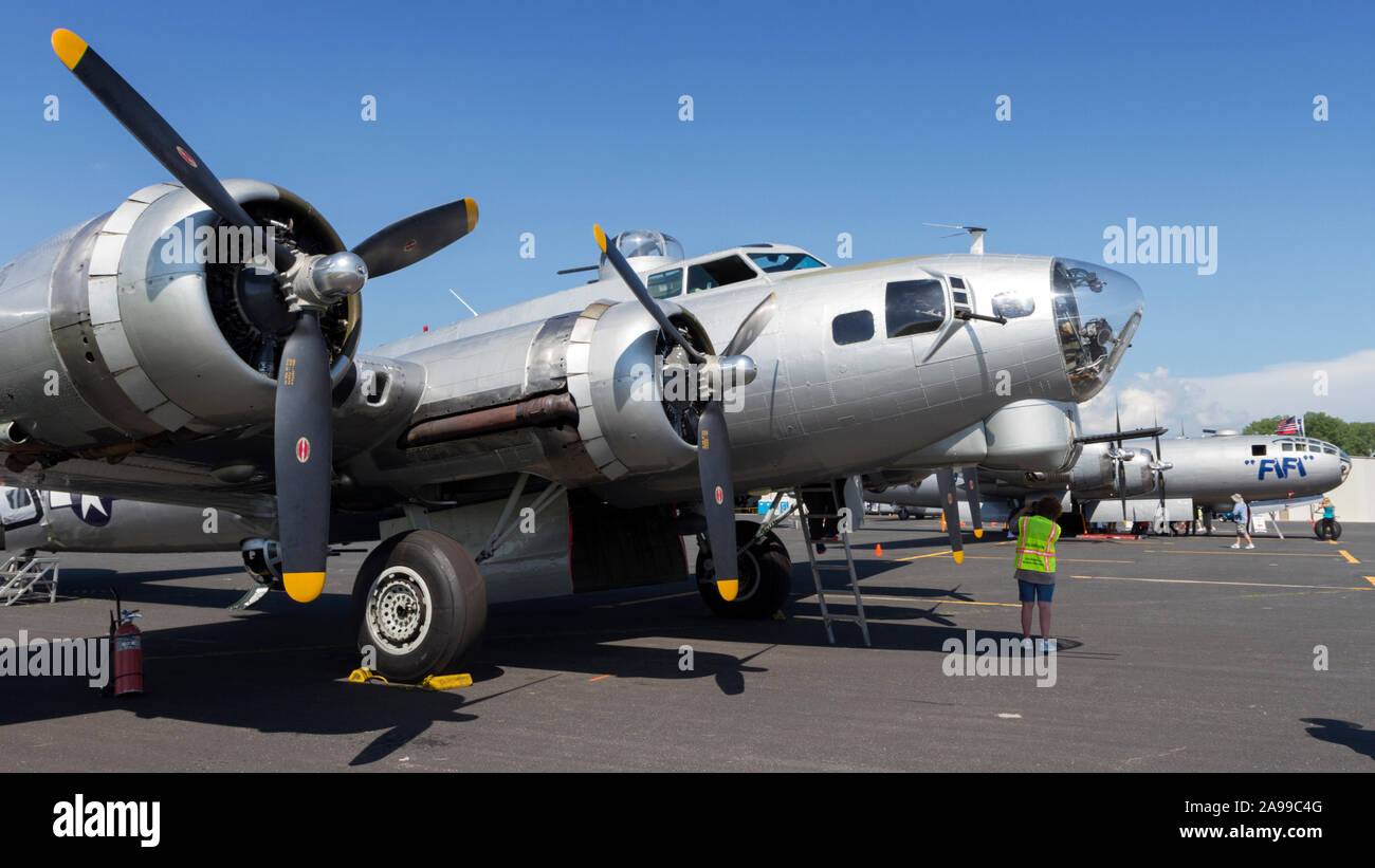 A World War II era B-17 Flying Fortress on display at the 2015 Heavy ...