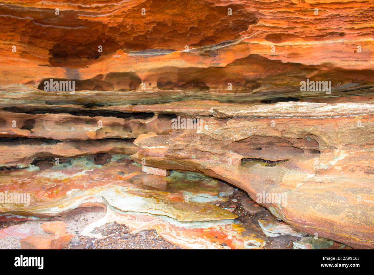 Ancient Gantheaume Point, a red-sandstone headland that juts out into ...