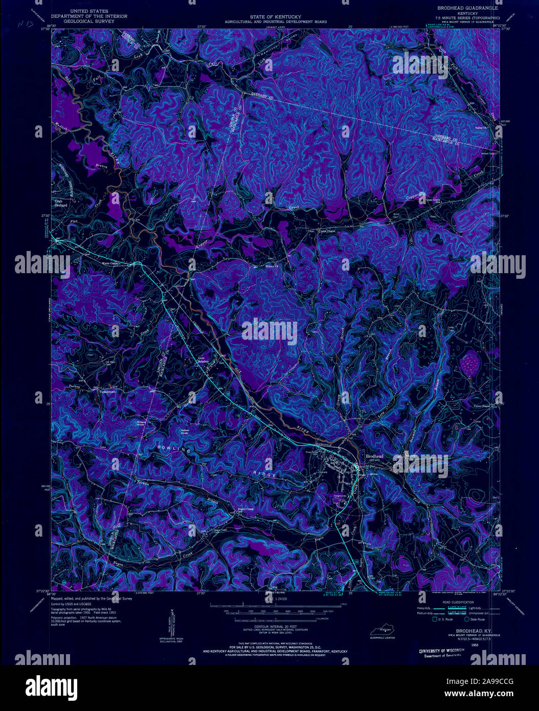Map of brodhead hi-res stock photography and images - Alamy