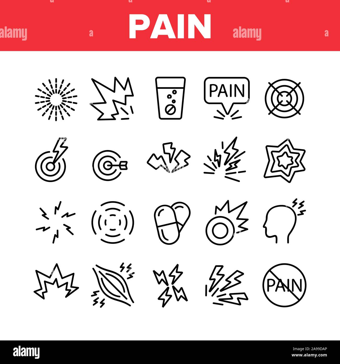 Pain target circle icons hi-res stock photography and images - Alamy