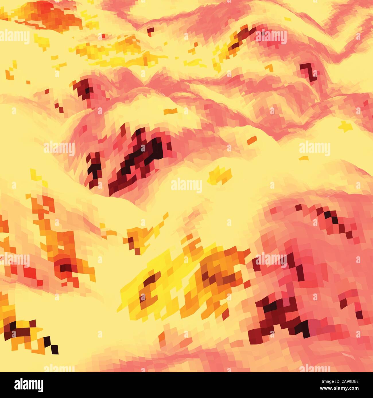 Abstract background with topographic landscape map and pixelated ...