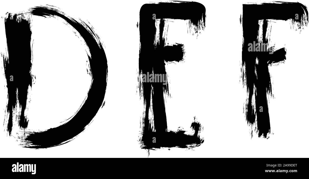 Abstract letters set painted with brush. Futuristic font for lettering ...
