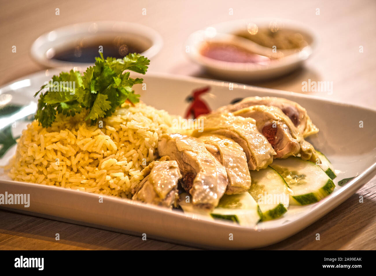 Hainanese chicken rice Stock Photo - Alamy