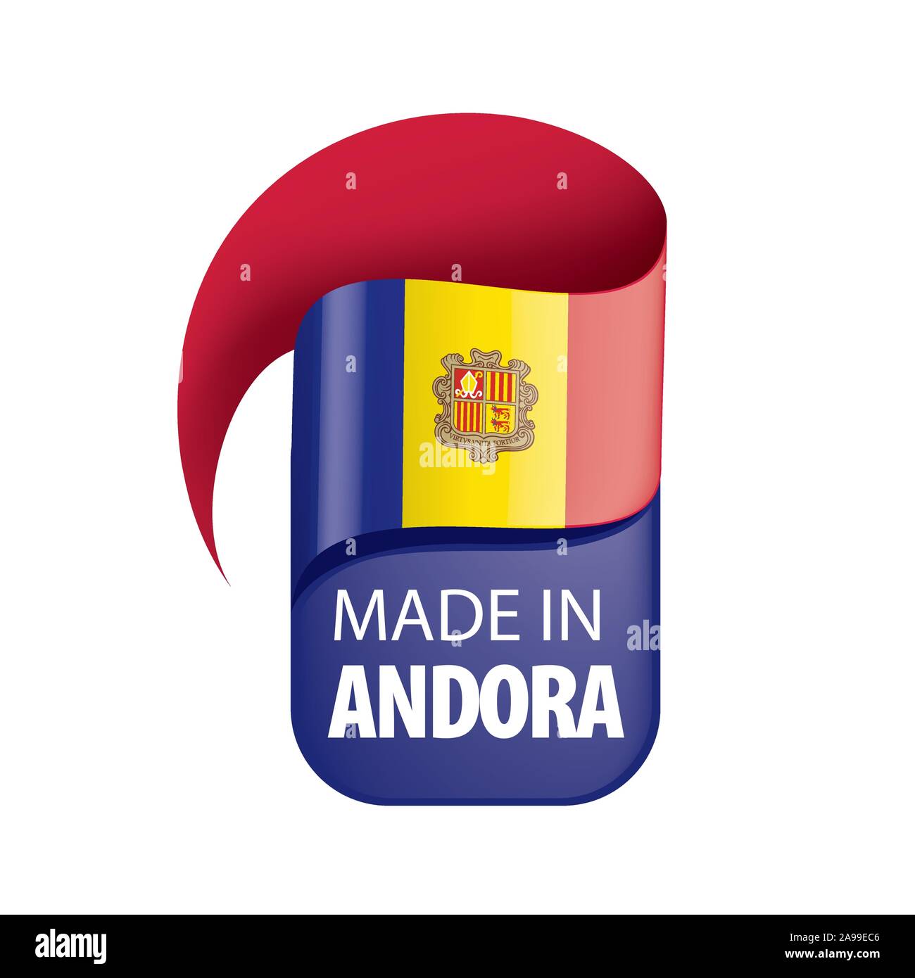 Andora flag, vector illustration on a white background Stock Vector ...