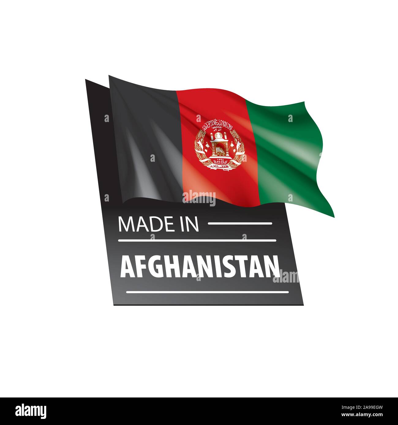 Afghanistan flag, vector illustration on a white background Stock ...