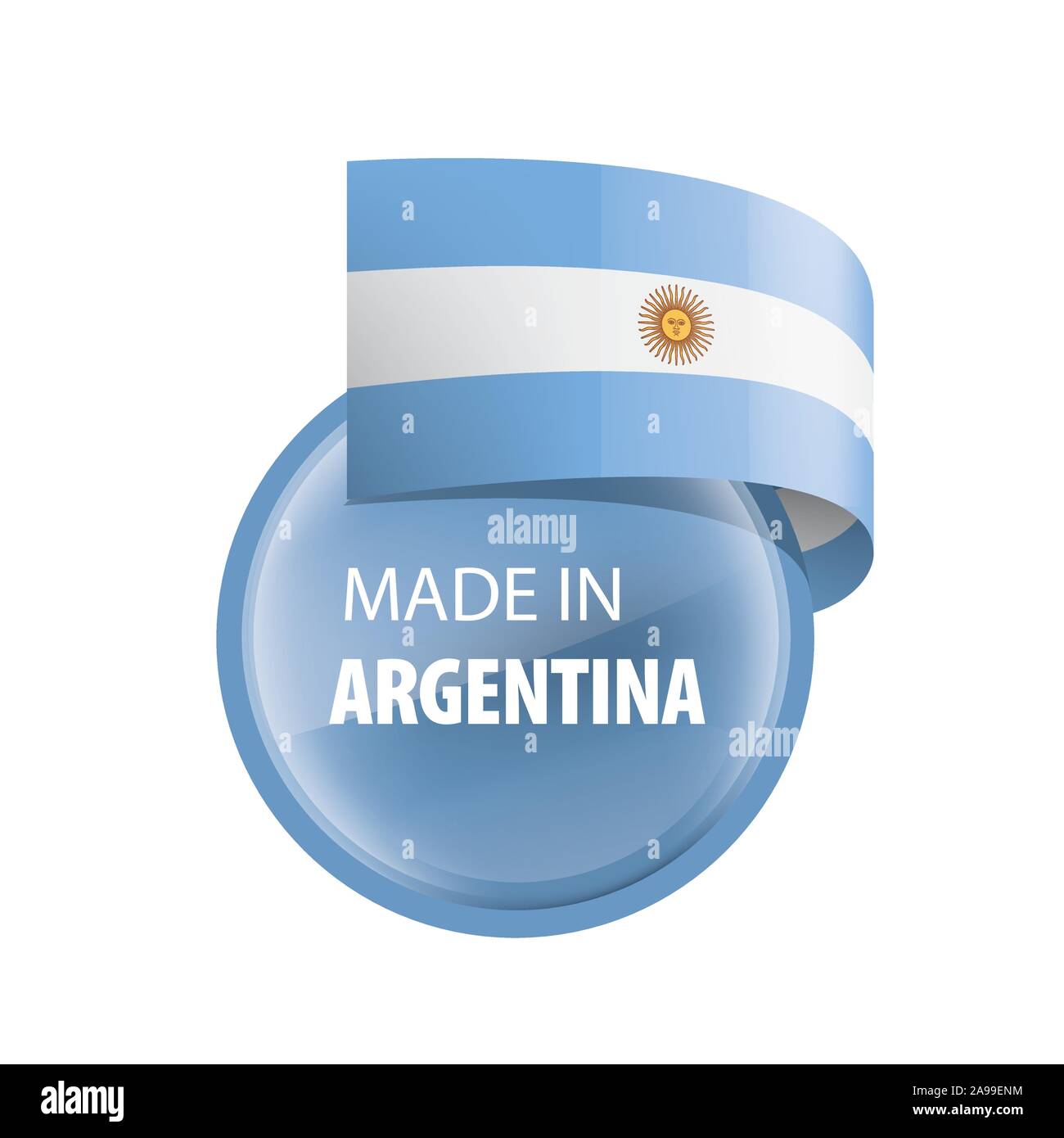 Argentina flag, vector illustration on a white background Stock Vector ...
