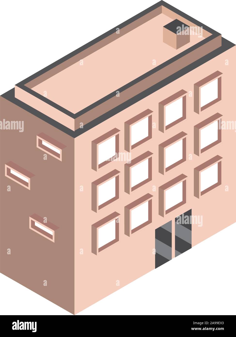 public residential or commercial building isometric style vector ...