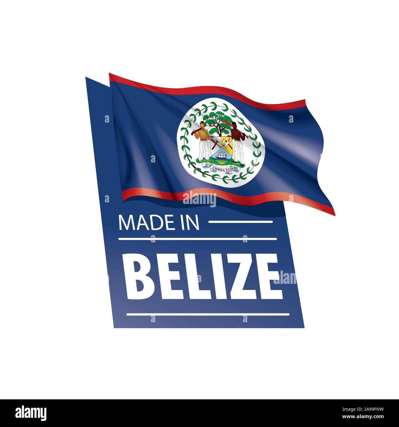 Belize flag, vector illustration on a white background Stock Vector ...