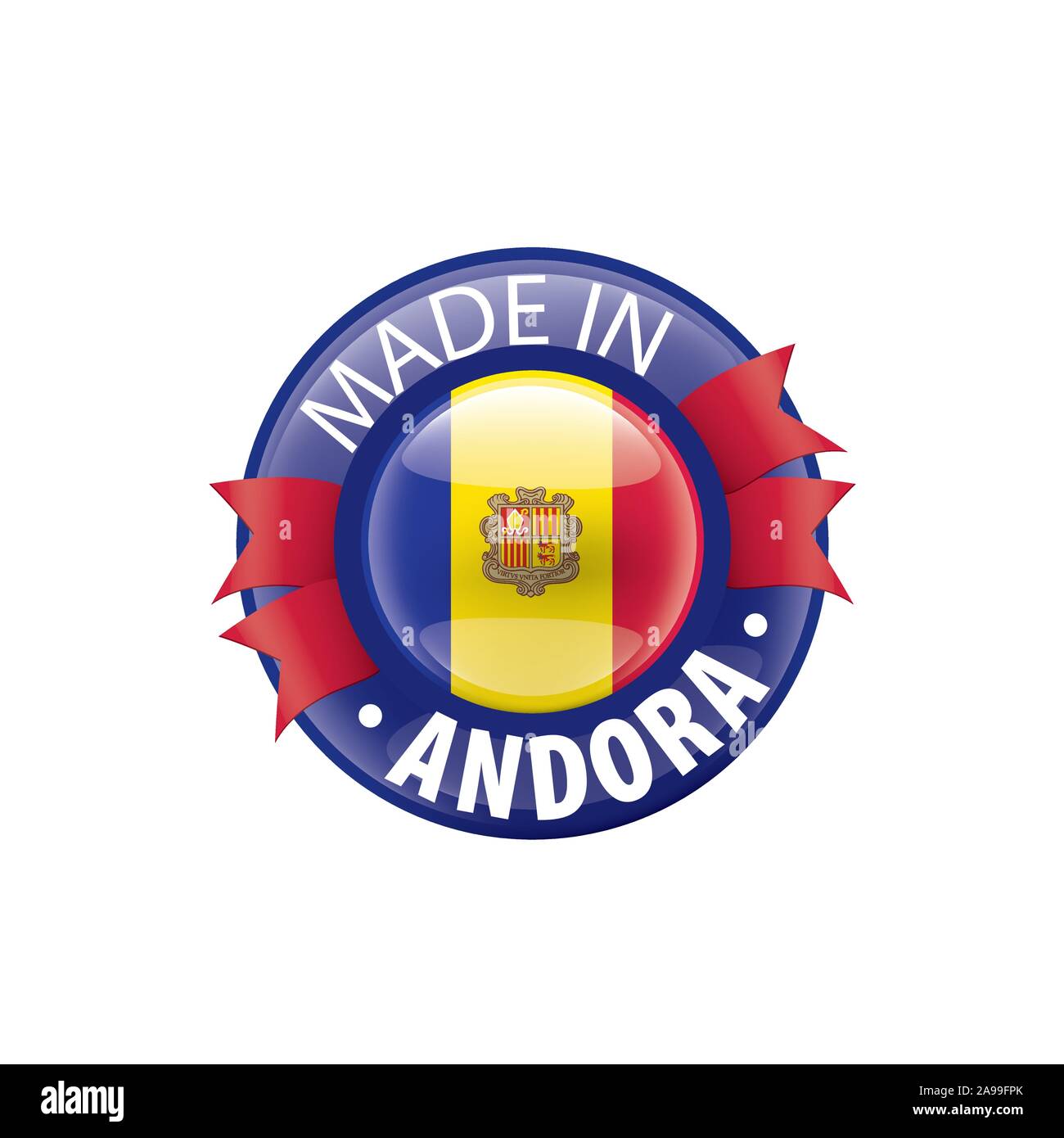 Andora flag, vector illustration on a white background Stock Vector ...