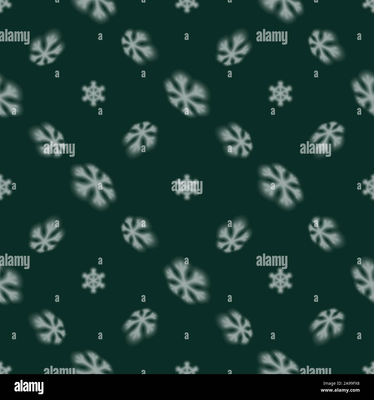 Christmas seamless snowflake pattern with blurred falling snow stars ...