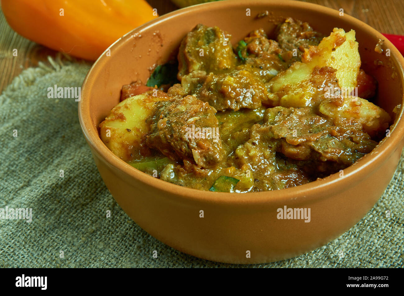 Asado de res y verduras, Mexican stew with fried beef and vegetables ...