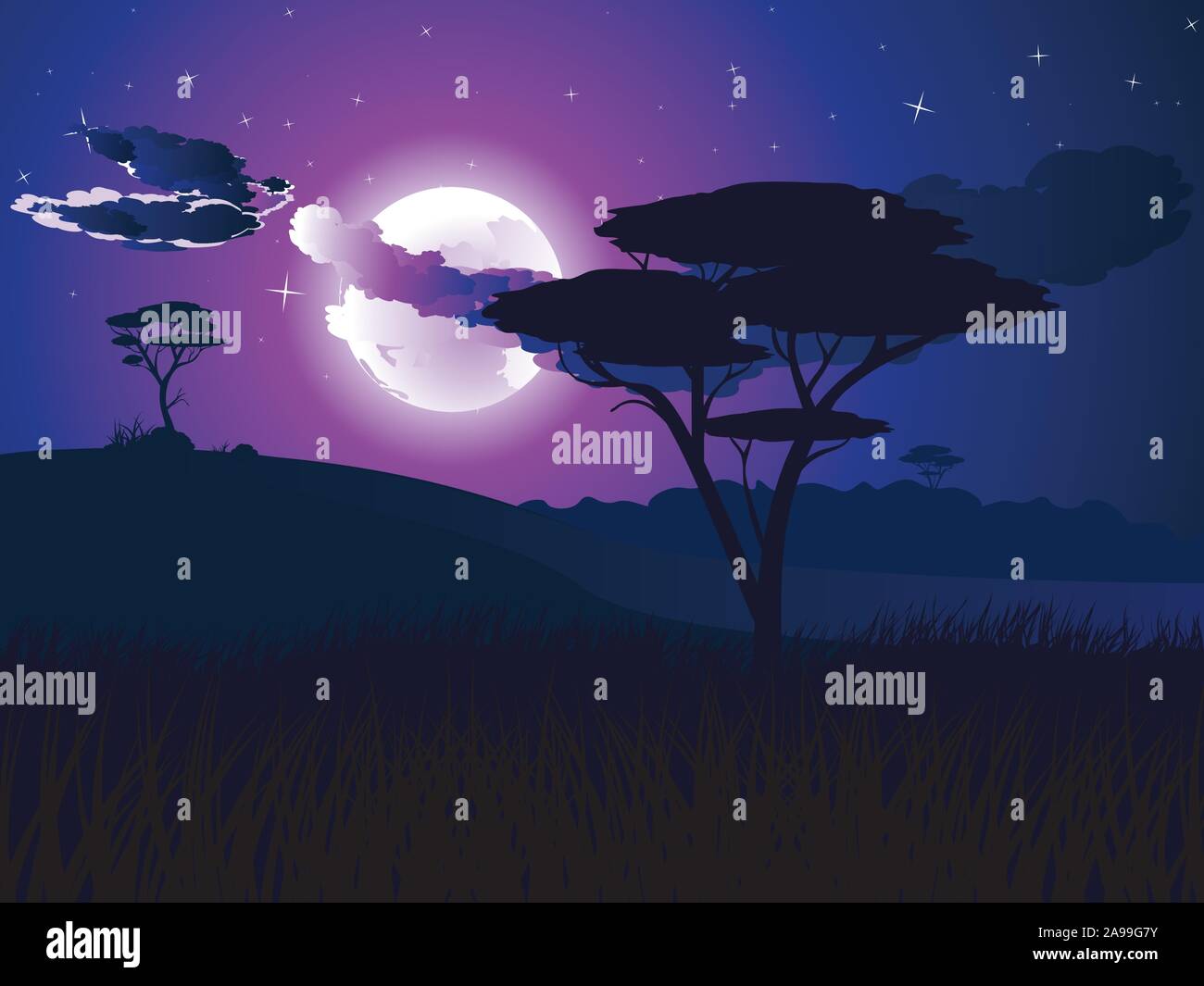 Colorful african scenery Stock Vector Images - Alamy