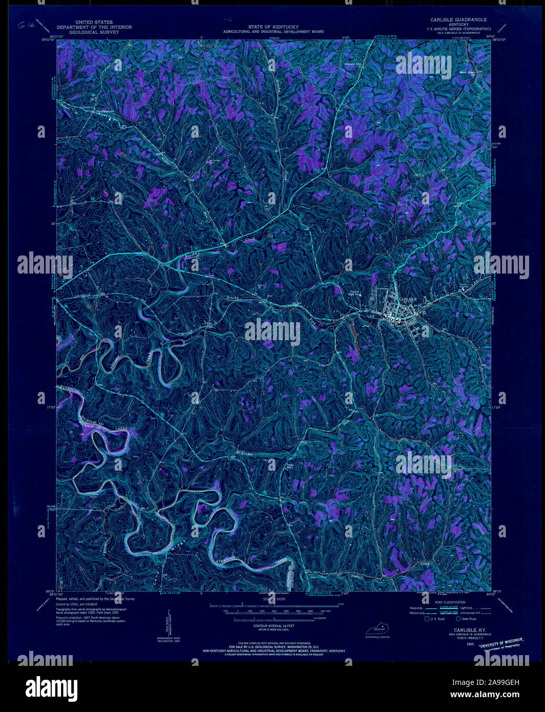 Map of carlisle kentucky hi-res stock photography and images - Alamy