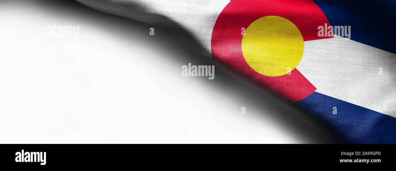 Fabric texture of the Colorado Flag background - flag on white ...