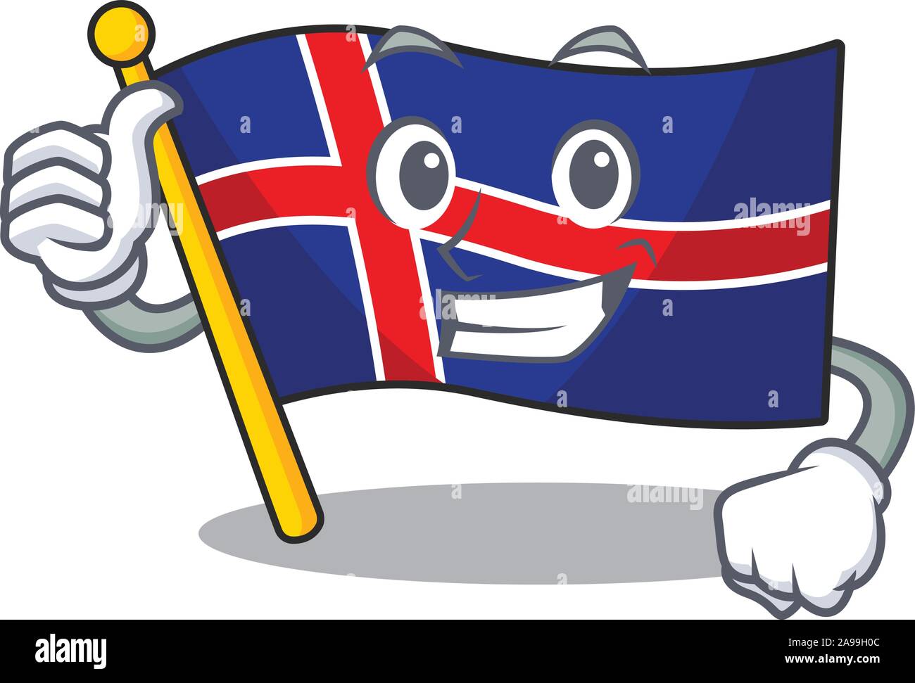 Mascot flag iceland thumbs up character shape Stock Vector Image & Art ...