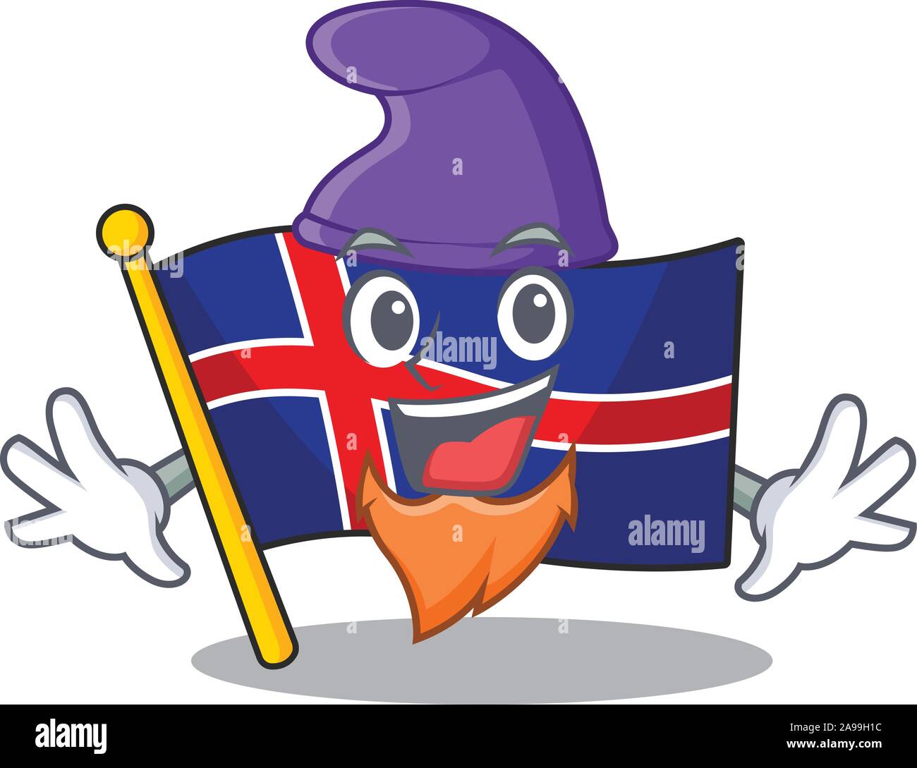Flag iceland character elf cartoon the isolated Stock Vector Image ...
