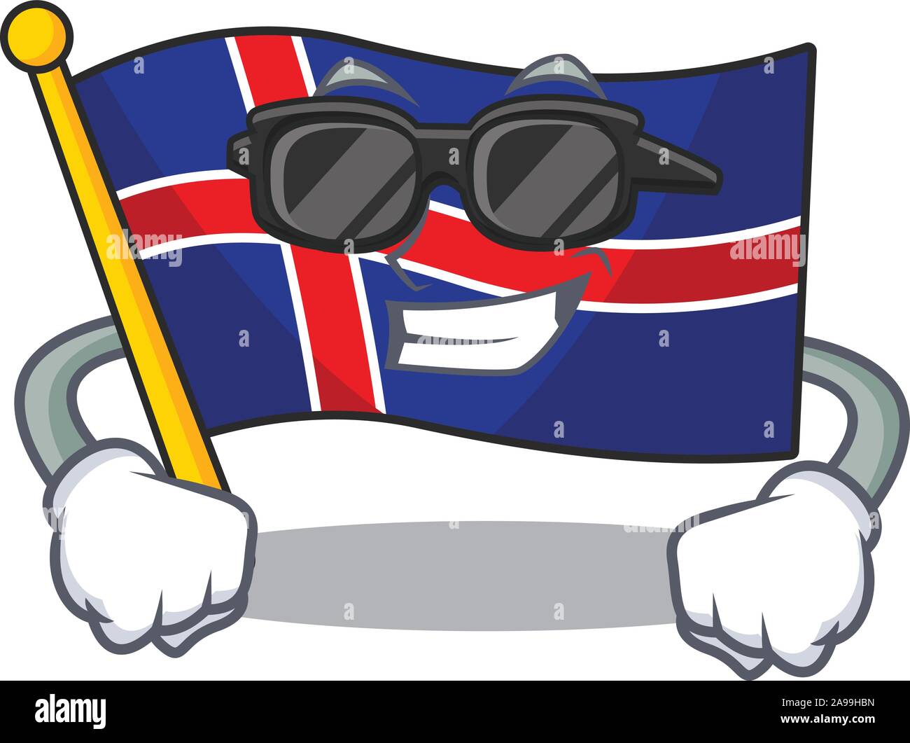 Mascot flag iceland with super cool isolated Stock Vector Image & Art ...
