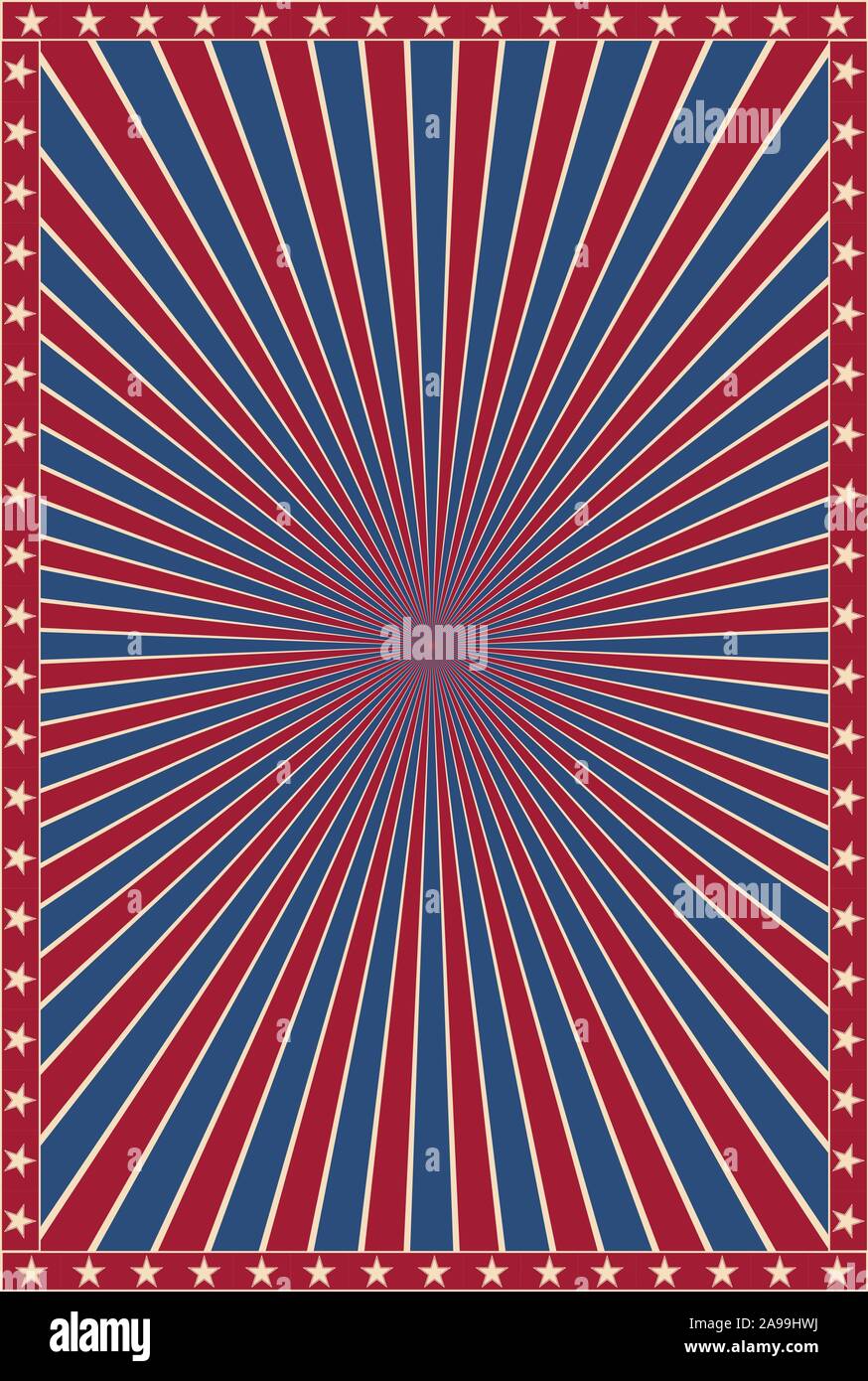Retro background with red and blue rays and star frame Stock Vector ...