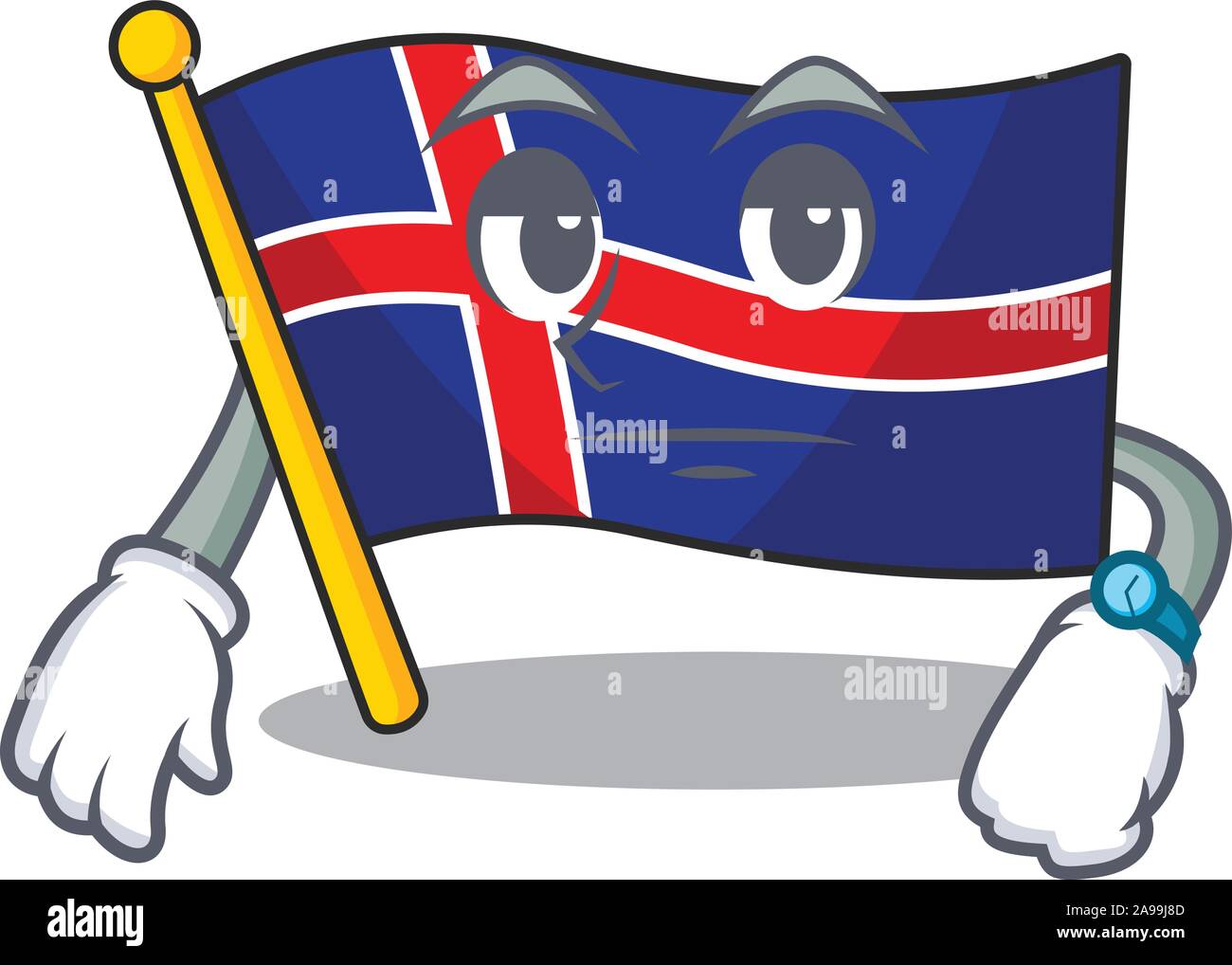 Mascot flag iceland character in the waiting Stock Vector Image & Art ...
