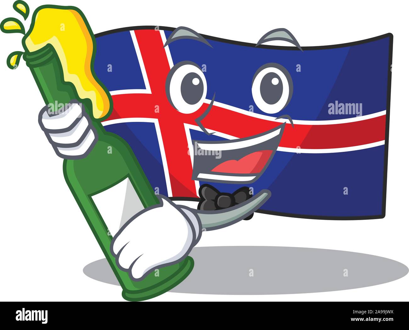 Mascot flag iceland with the bring beer Stock Vector Image & Art - Alamy