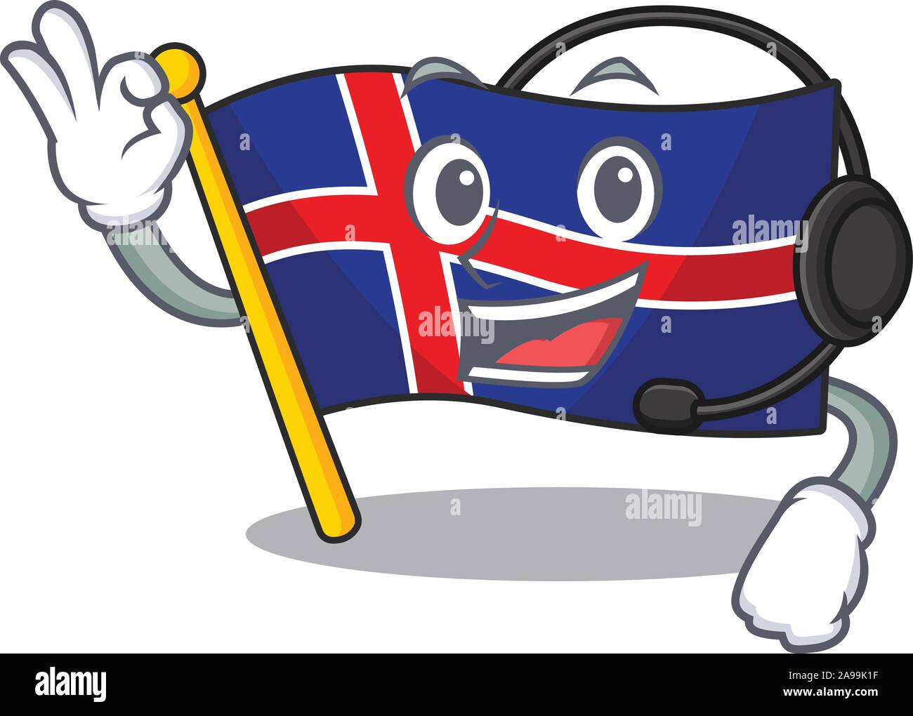 Mascot flag iceland in with headphone cute Stock Vector Image & Art - Alamy