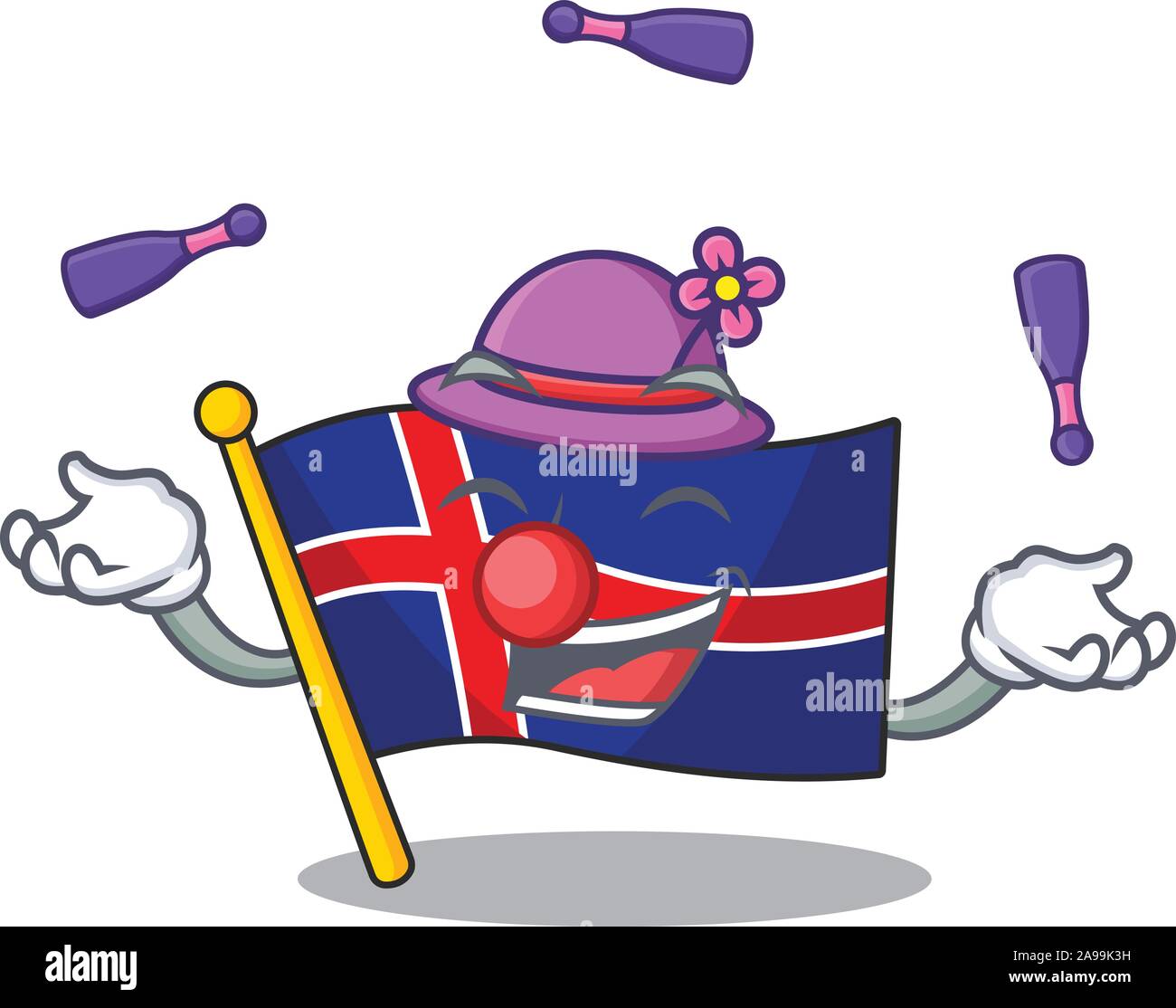 Mascot flag iceland with the isolated juggling Stock Vector Image & Art ...