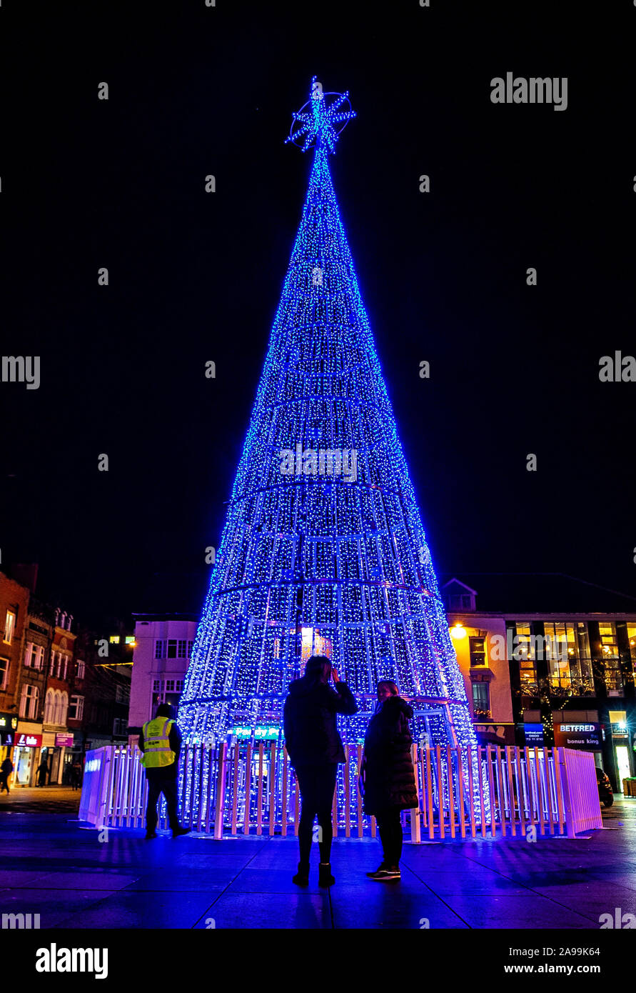 The Williamson Square Walk-through Christmas Tree in Liverpool which ...
