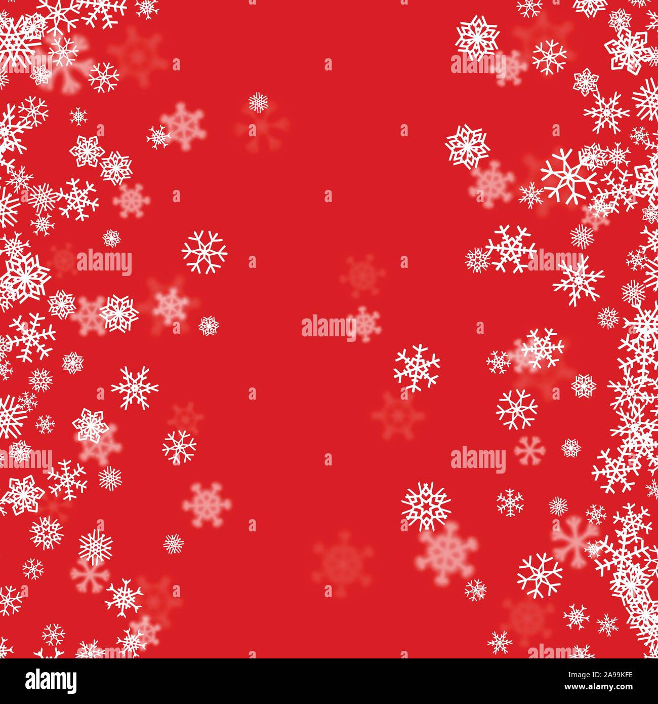Christmas snow background with scattered snowflakes falling in winter ...