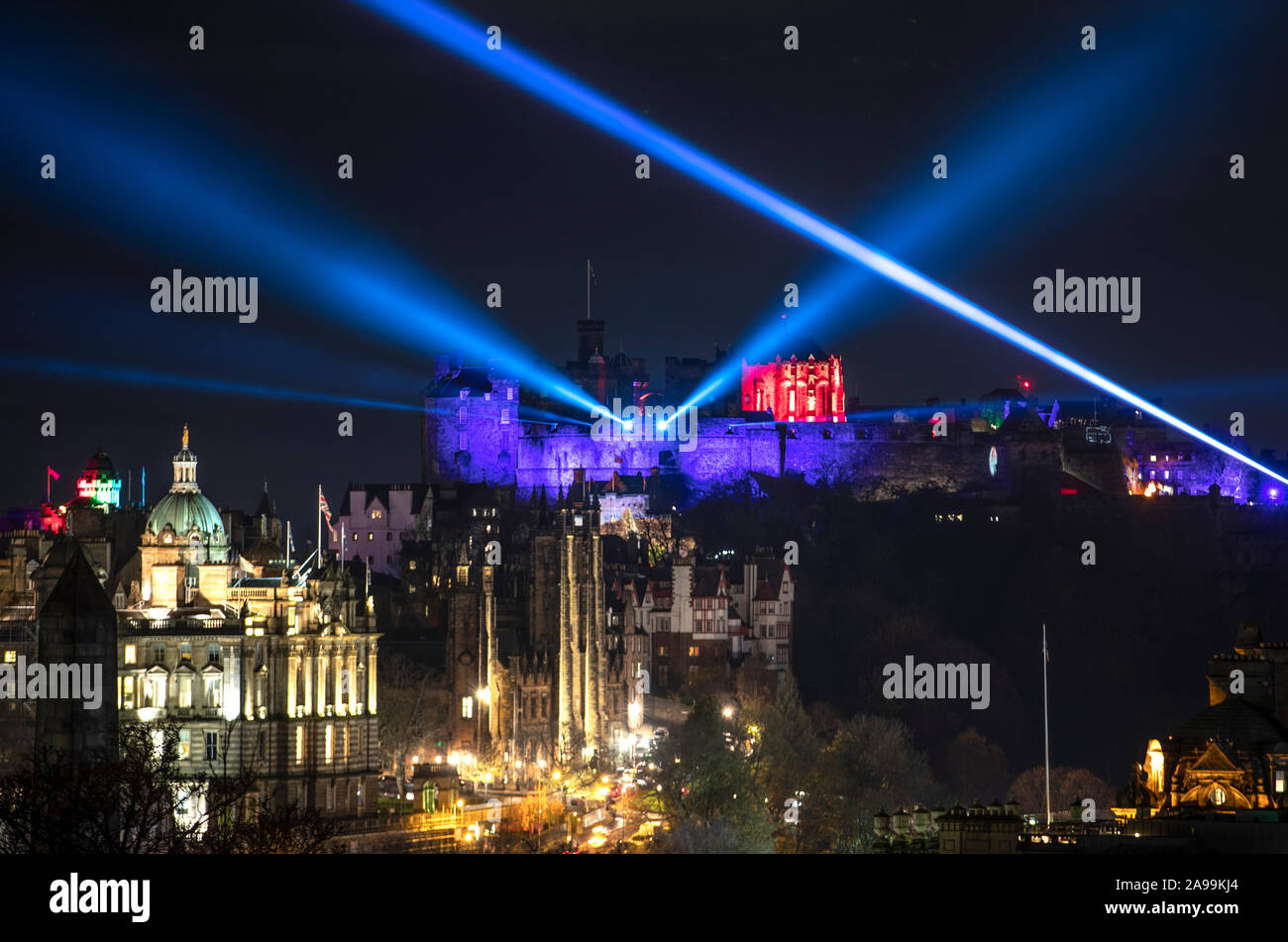 The 'Castle of Light' winter festival launch at Edinburgh Castle. The ...