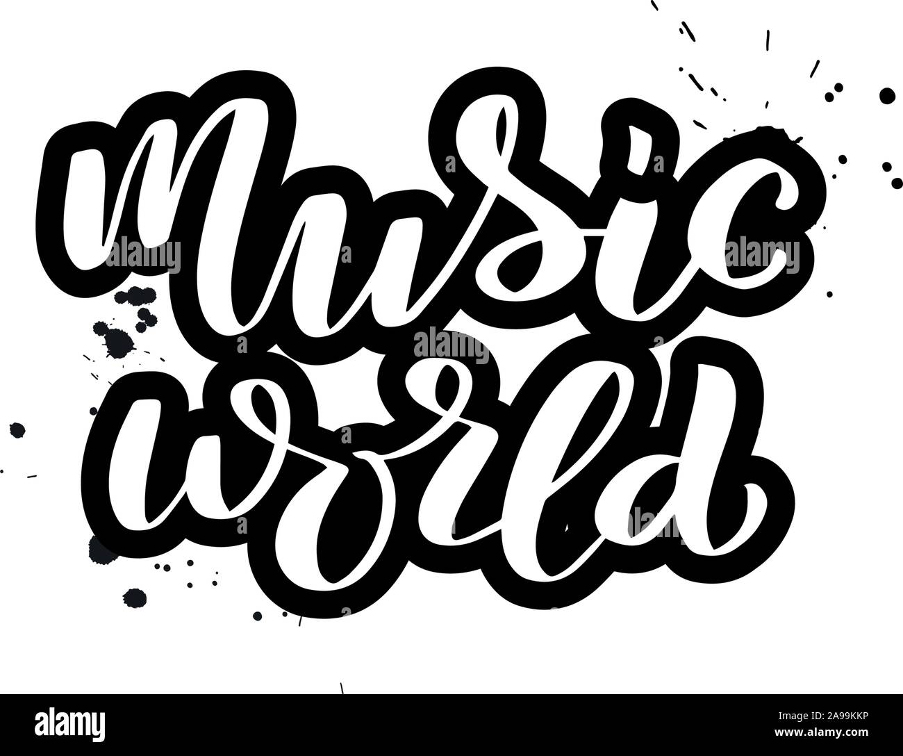 Vector calligraphy illustration isolated on white background Stock ...