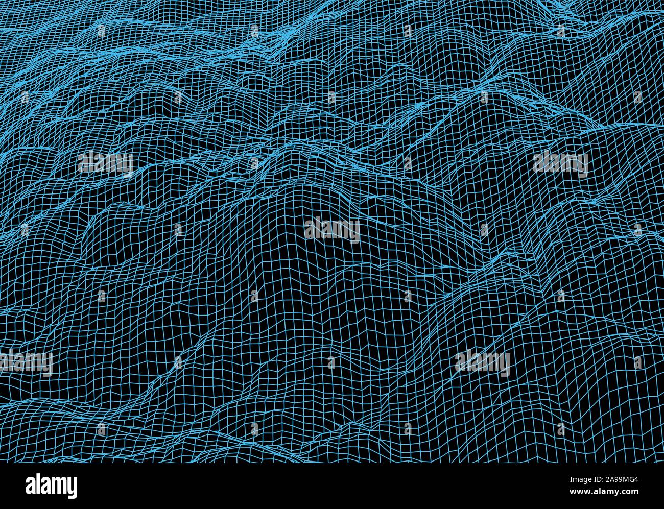 Digital landscape with mountains made of line grid Stock Vector Image ...