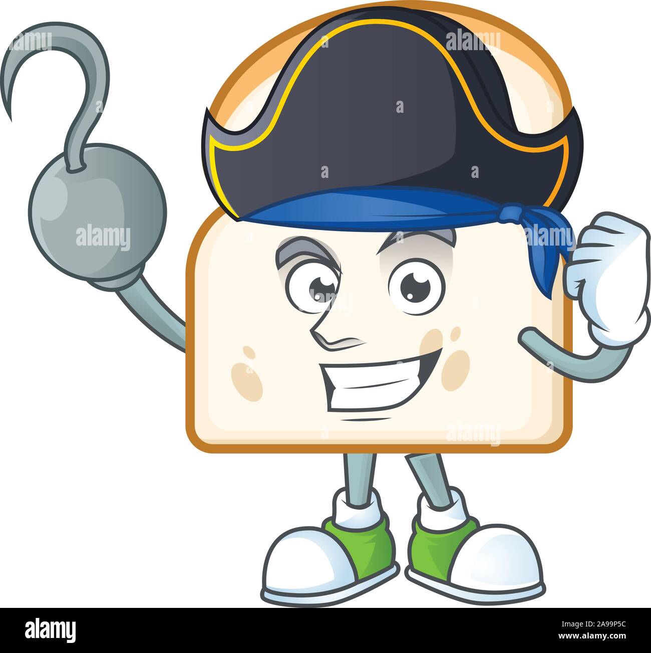 Cute cowboy mascot in slice white bread Stock Vector Image & Art - Alamy