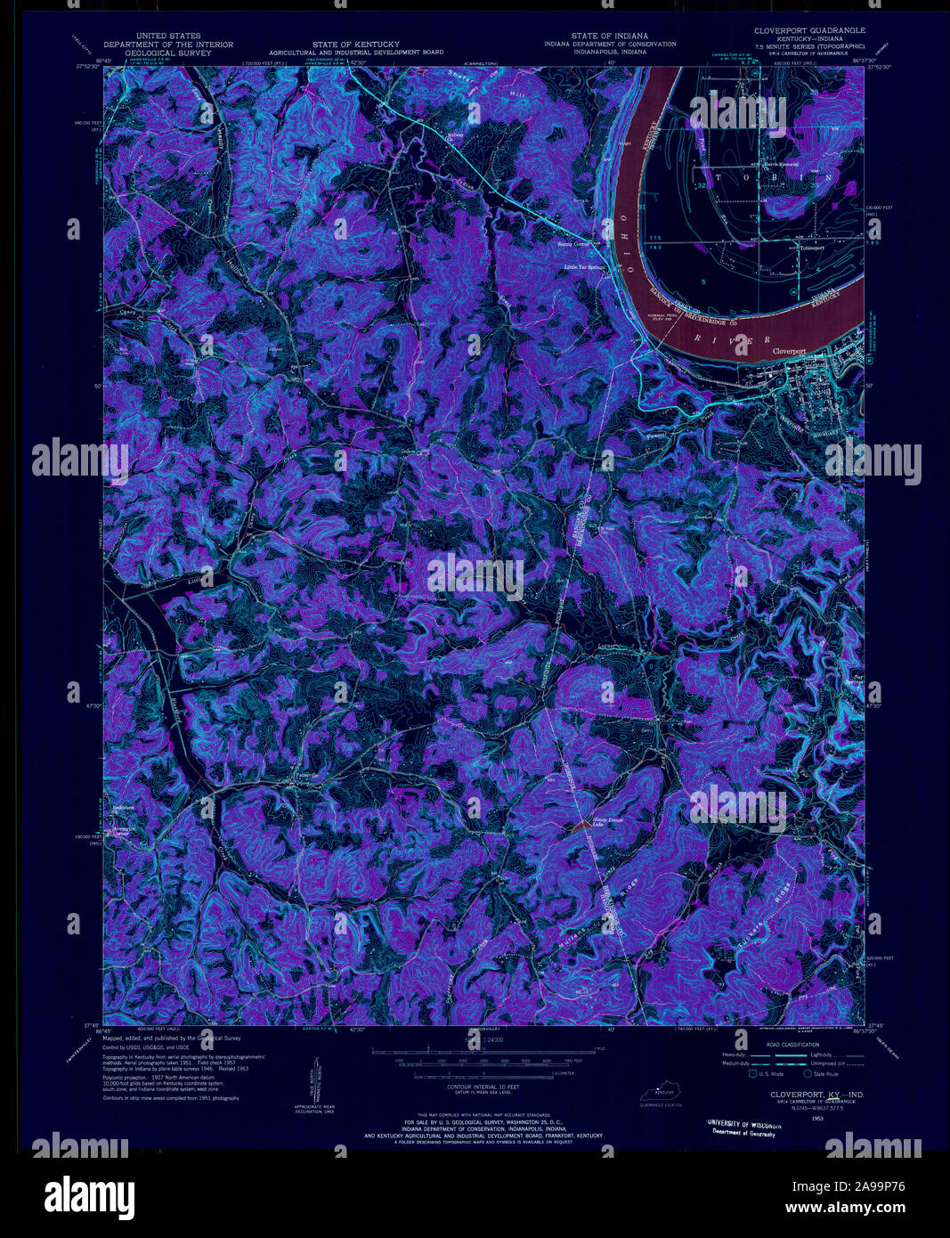 Map of cloverport hi-res stock photography and images - Alamy