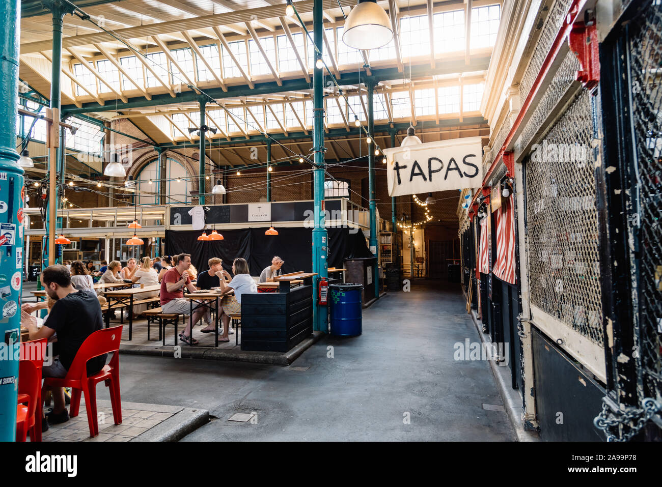 Berlin, Germany - July 29, 2019: Markthalle Neun, Market Hall Nine. It ...