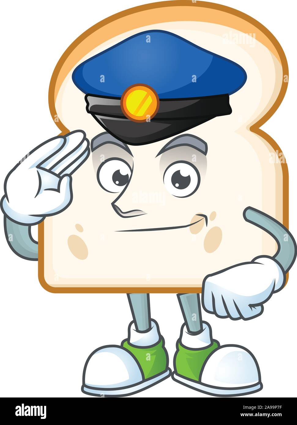 Slice white bread with police mascot cartoon Stock Vector Image & Art ...