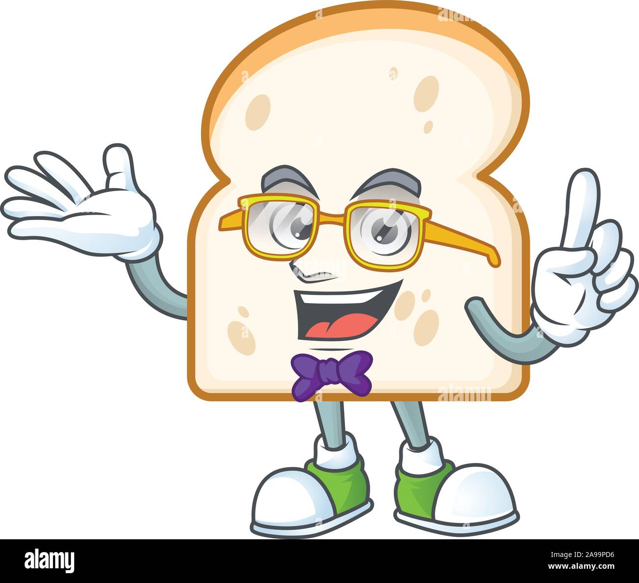 Geek mascot in the slice white bread Stock Vector Image & Art - Alamy