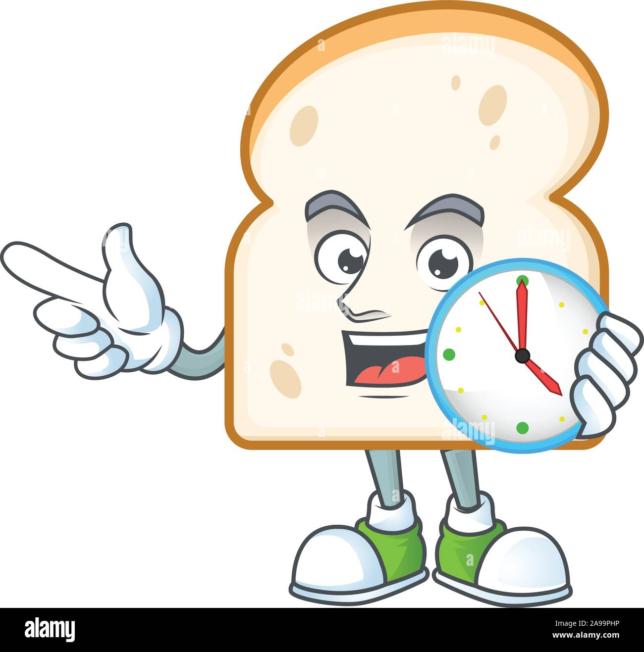 Cartoon slice white bread with bring clock Stock Vector Image & Art - Alamy