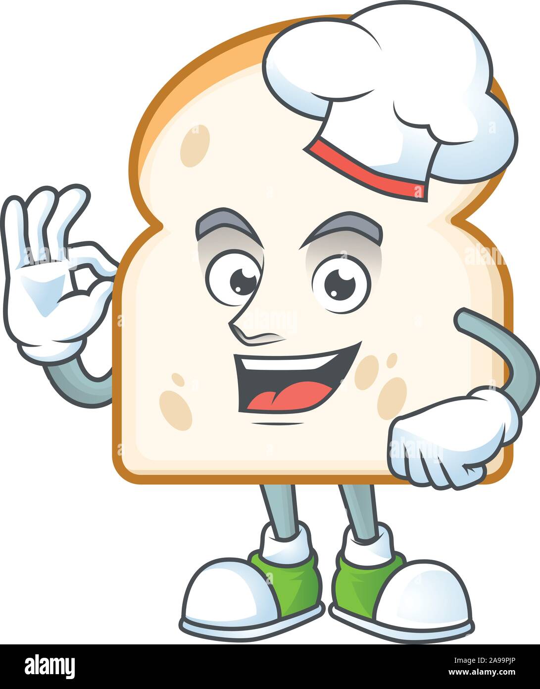 Chef mascot in the slice white bread Stock Vector Image & Art - Alamy