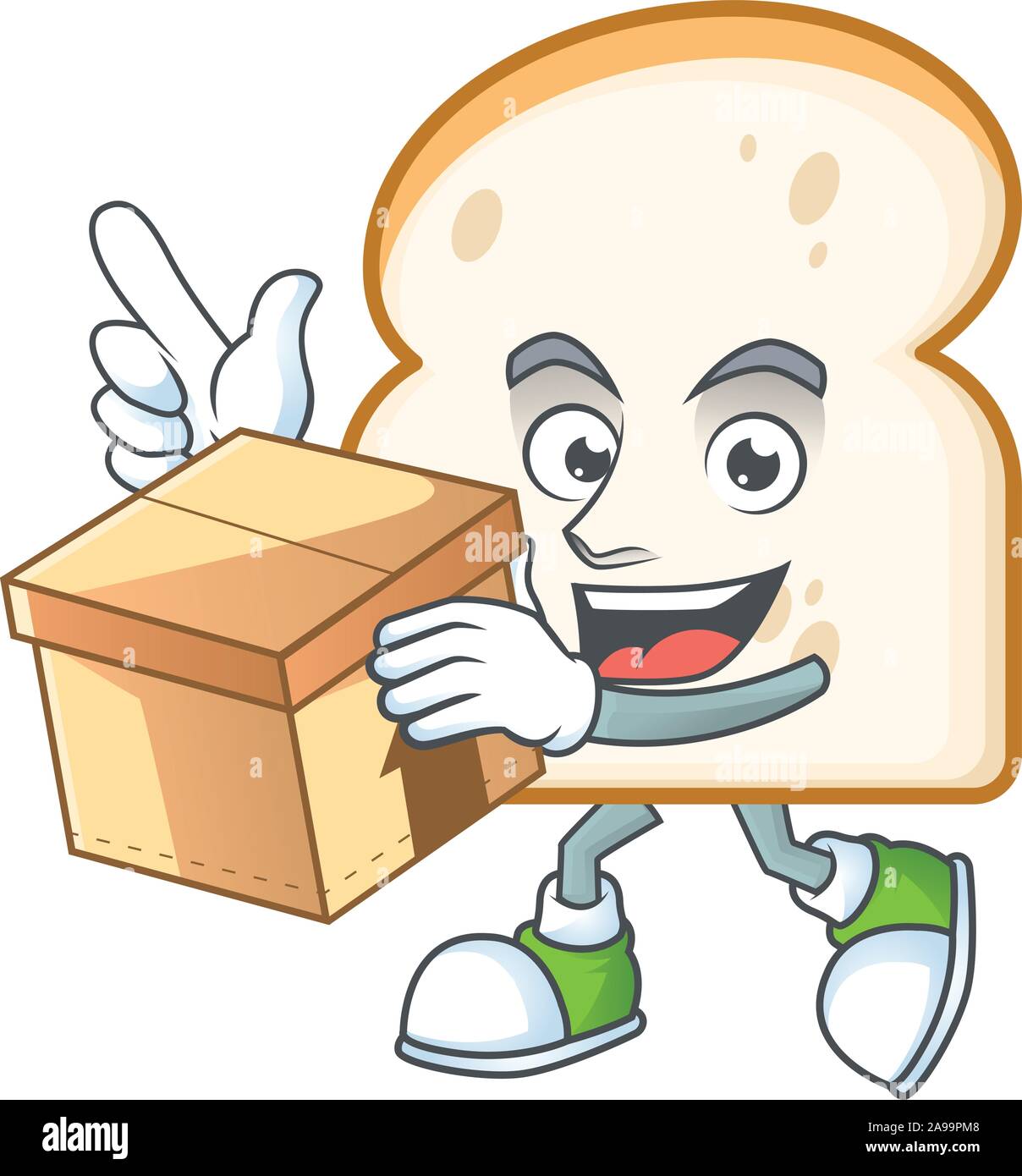 Cartoon slice white bread with bring box Stock Vector Image & Art - Alamy
