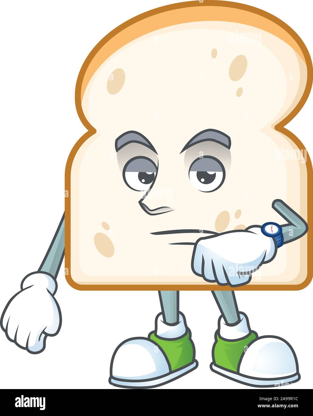 Slice white bread cartoon character bring two gifts shape Stock Vector ...