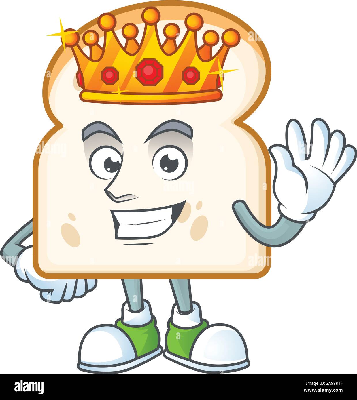 King character in the slice white bread cartoon Stock Vector Image ...