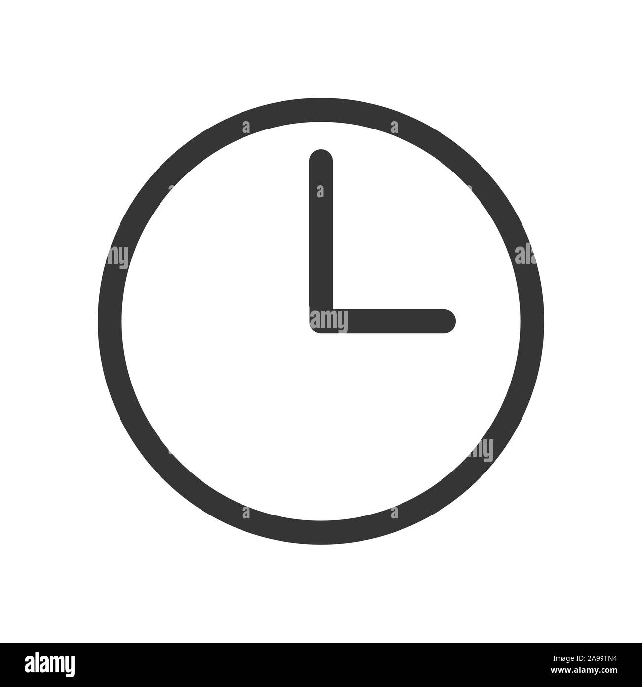 Clock icon - vector. Black clock icon isolated. Clock icon in flat ...