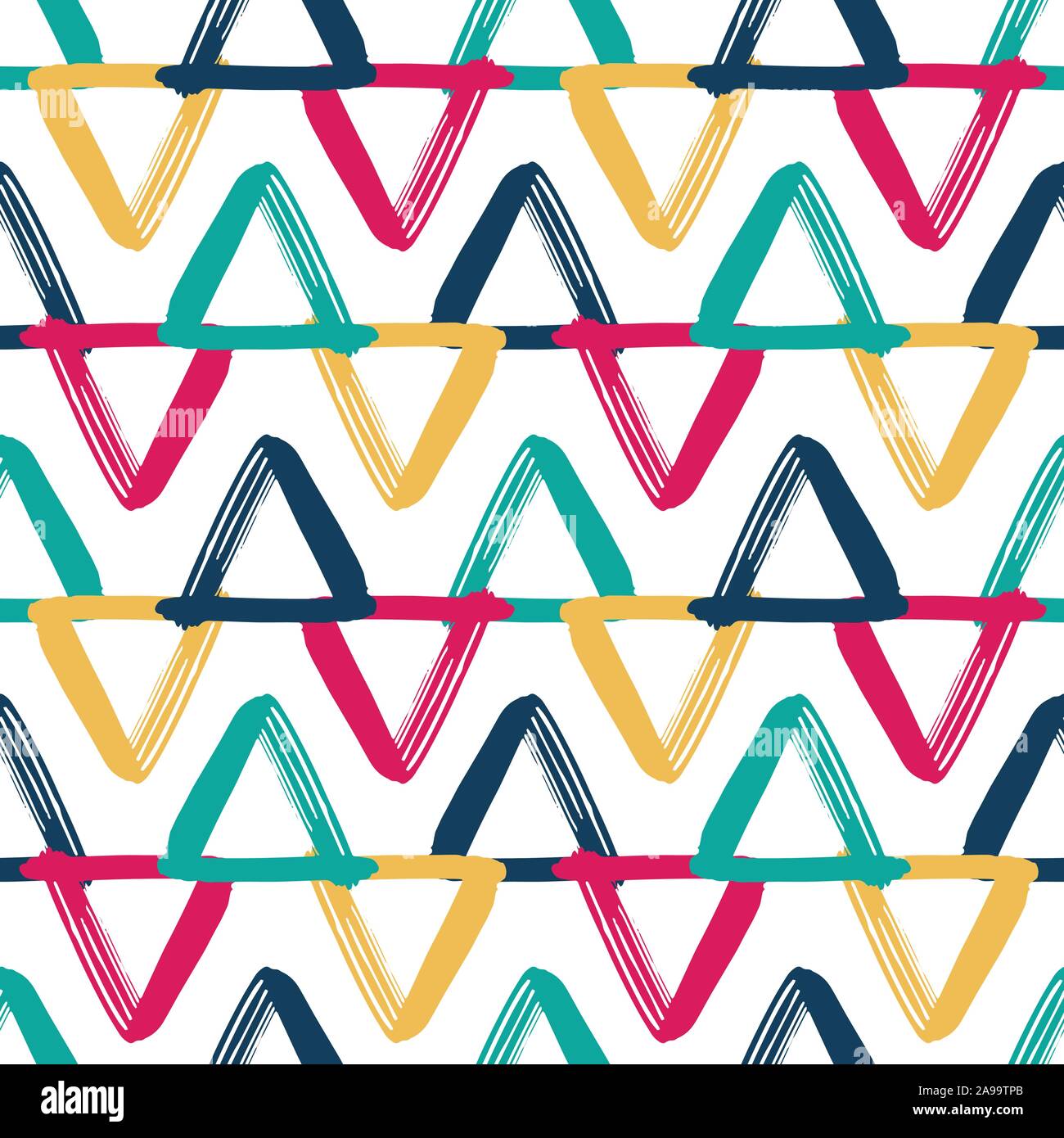 Colorful Overlapping Triangles Seamless Vector Pattern Geometric