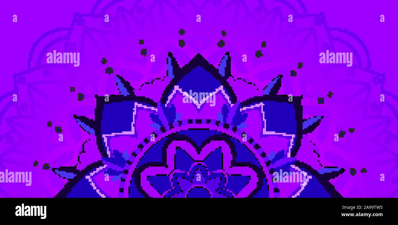 Mandala pattern on purple background illustration Stock Vector Image ...