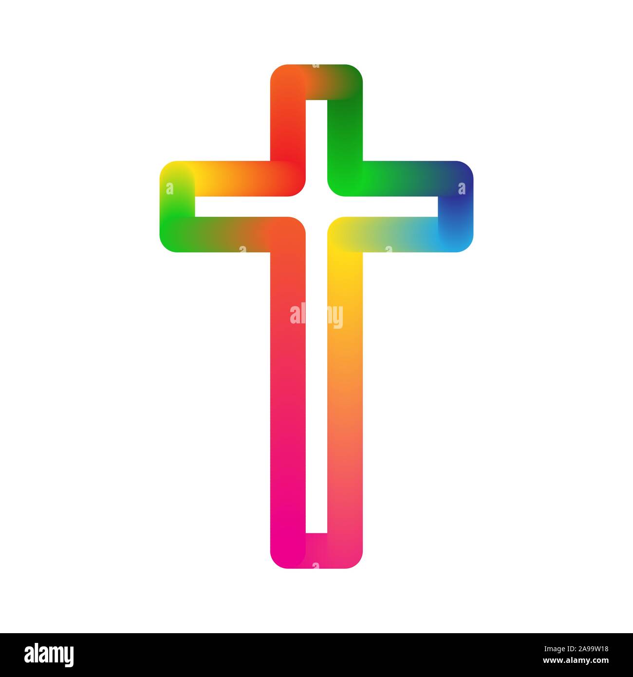Christian Cross icon - vector. Colorful church cross isolated. Abstract ...