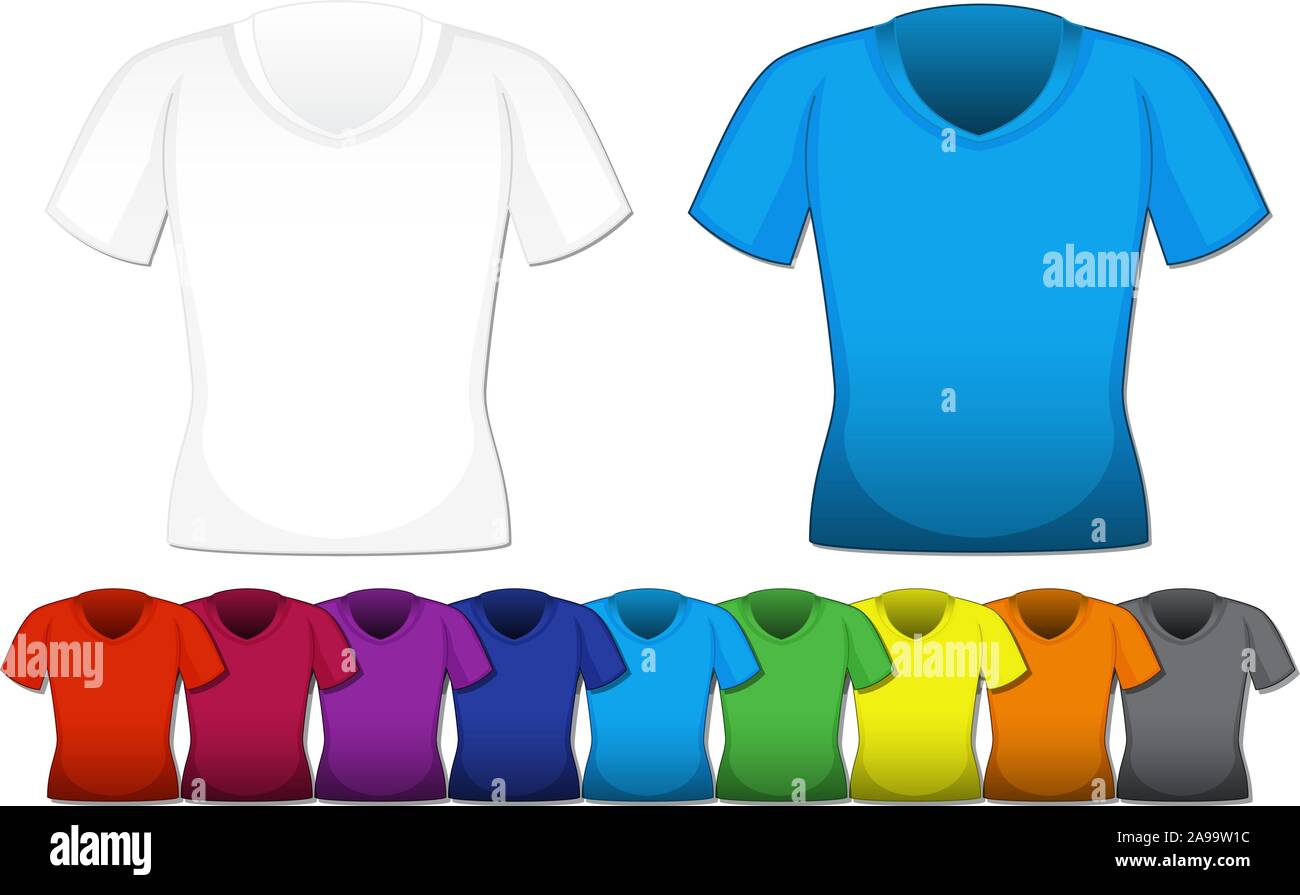 Shirt template in different colors illustration Stock Vector Image ...