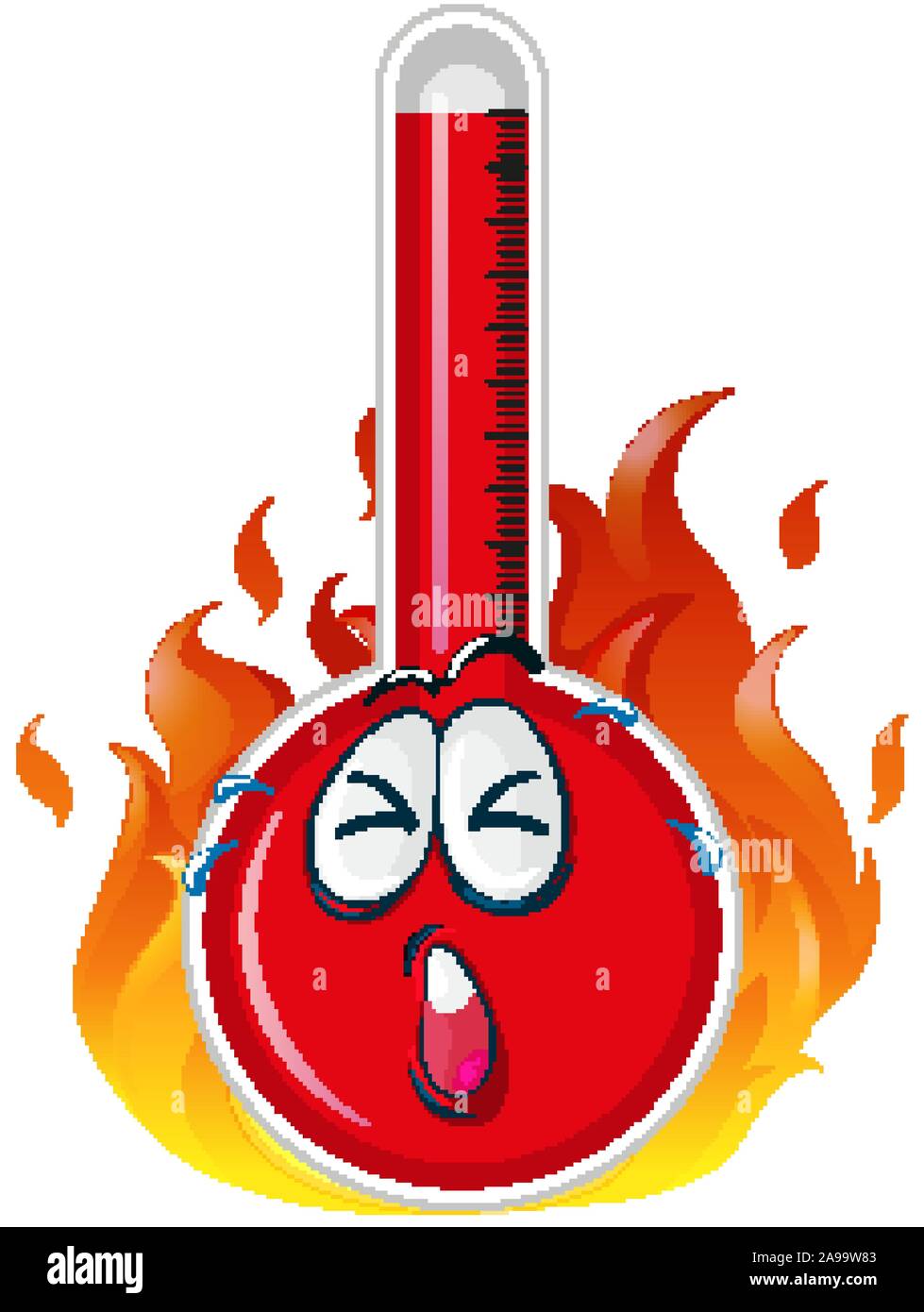 Thermometer in hot fire illustration Stock Vector Image & Art - Alamy