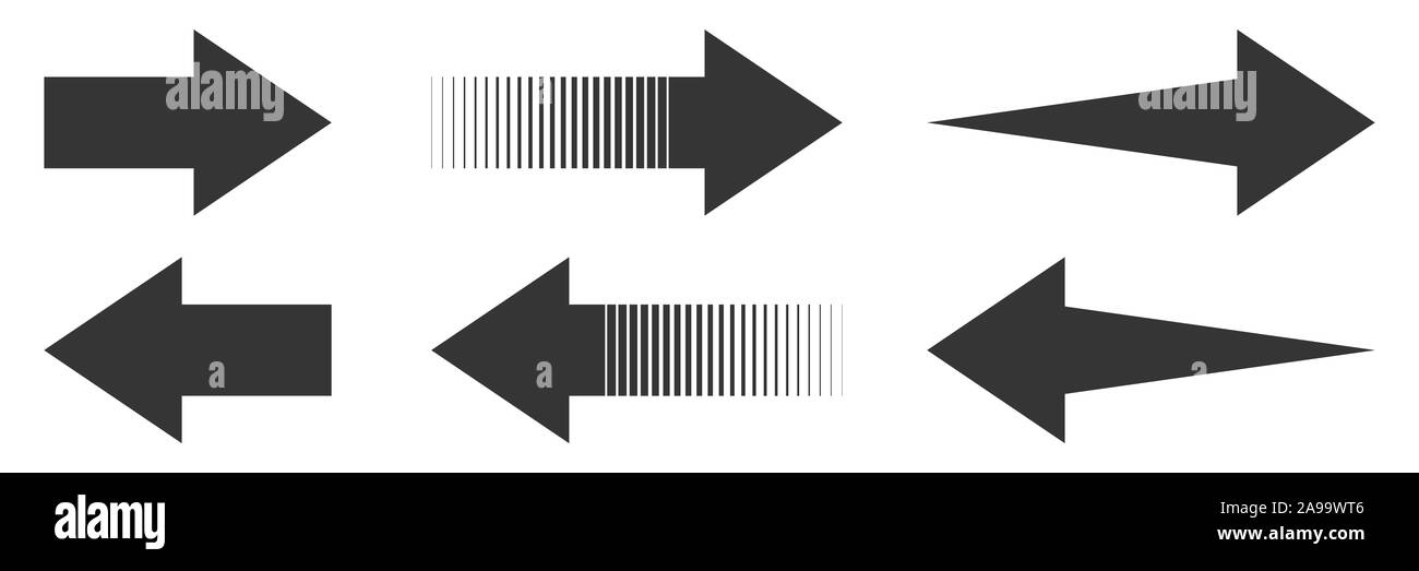 Set of arrows - vector. Arrow icon isolated. Black vector arrows to ...