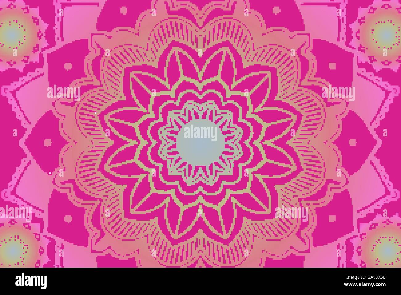 Mandala pattern on pink background illustration Stock Vector Image ...