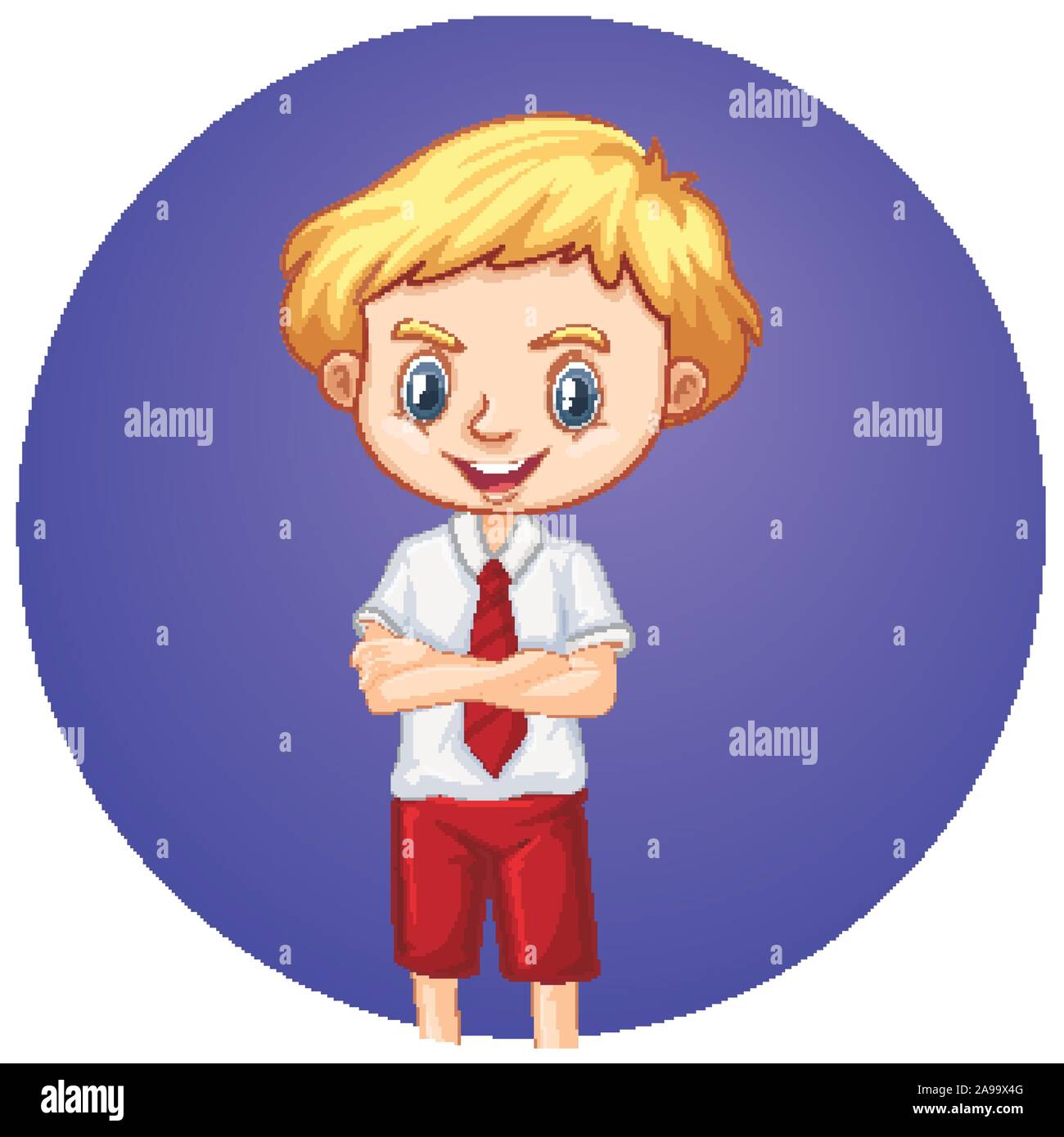 Cute boy on round background illustration Stock Vector Image & Art - Alamy